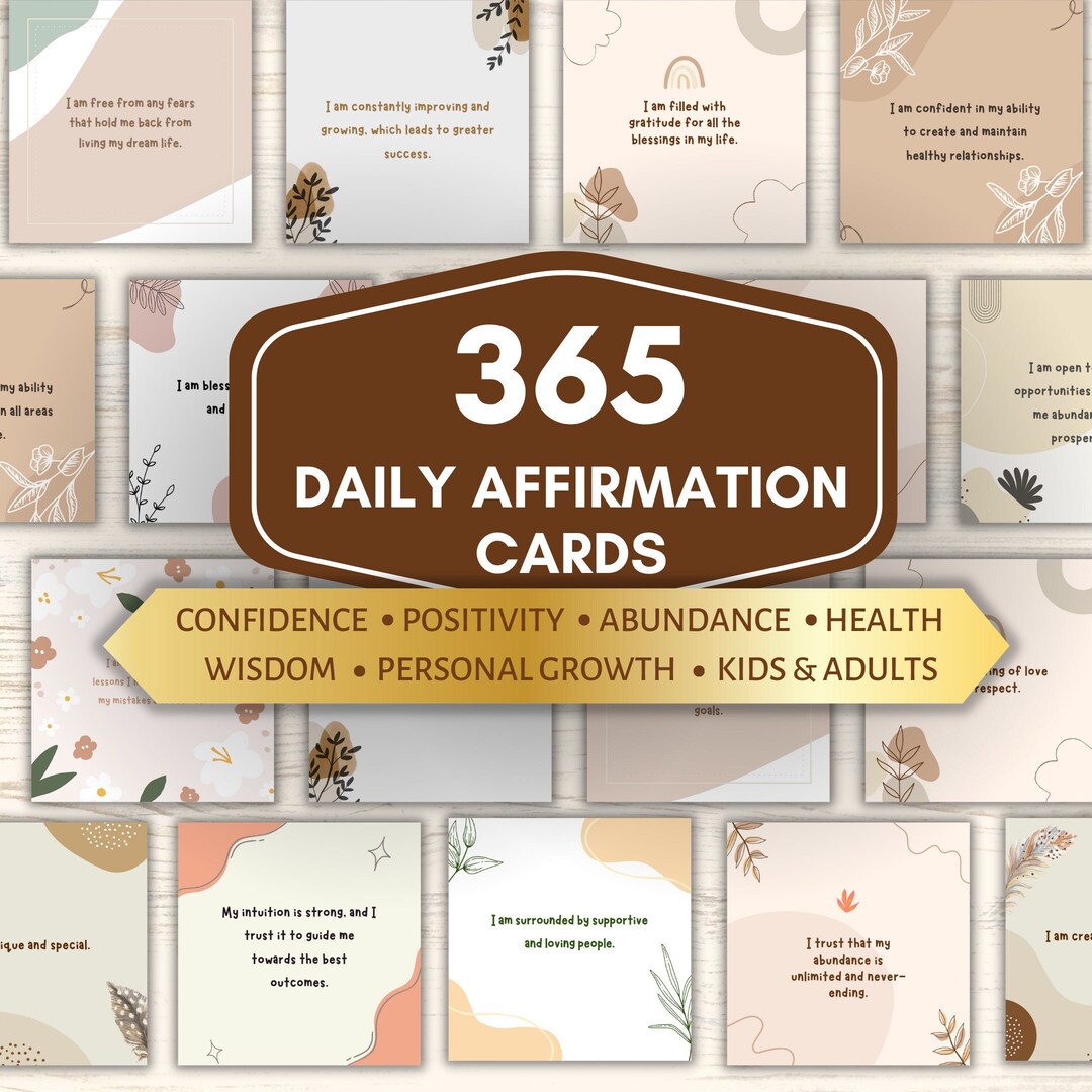 365 Boho Daily Affirmation Cards 365 Affirmations Printable Boho ...