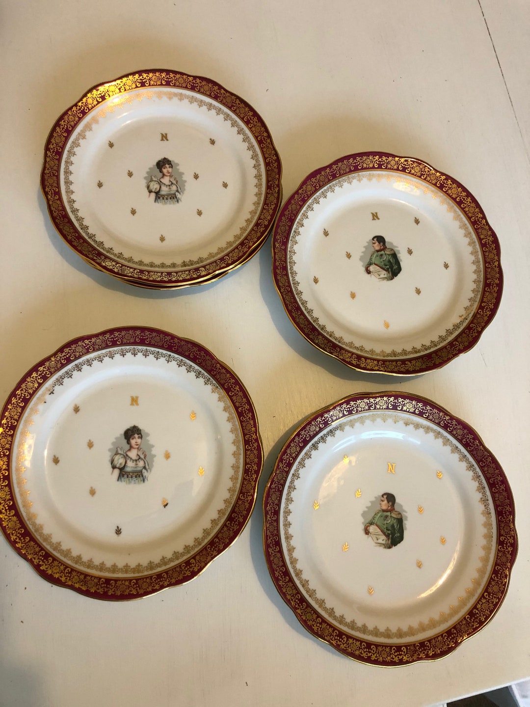 Porcelaine Deluxe Napoleon and Josephine Plates Set of 8 - Etsy