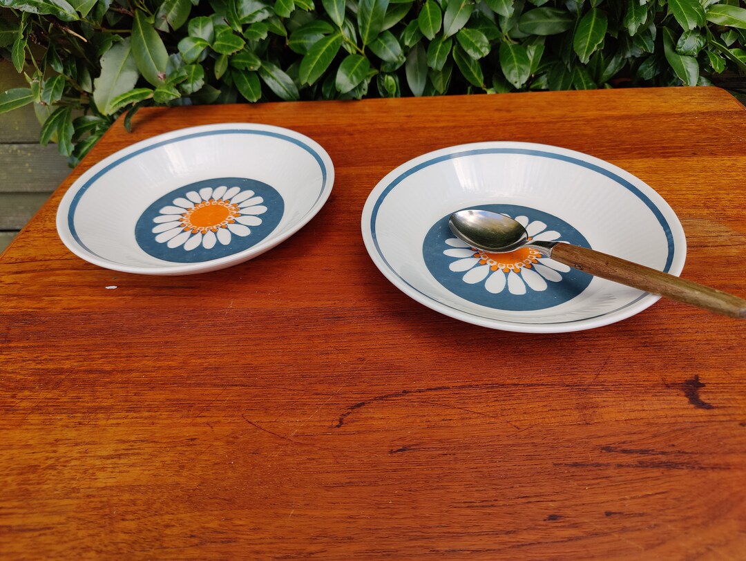 Figgjo Flint Daisy Soup Plates: Norwegian Vintage Turi Design (set of 2 ...