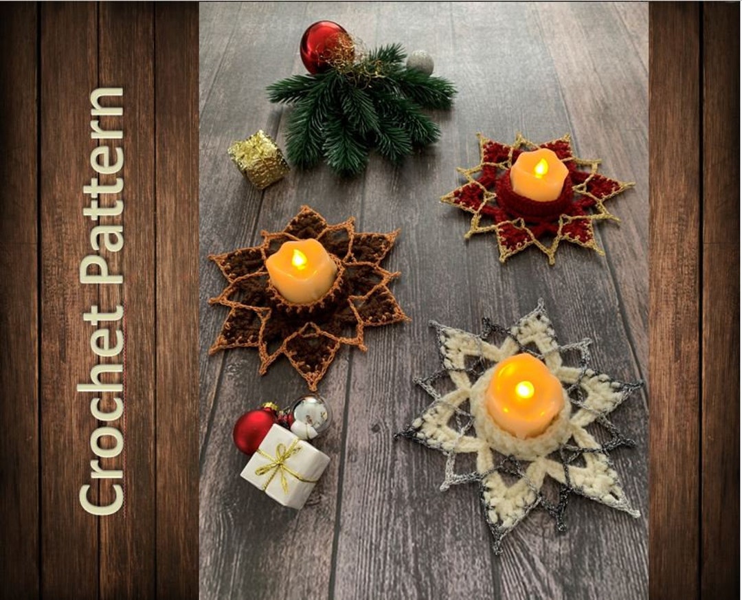 Crochet Pattern: Tea Light Holder Christmas Star - Etsy