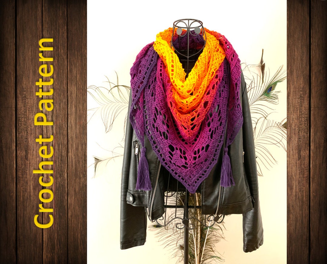 Crochet Pattern Triangular Scarf "chrysis" - Etsy