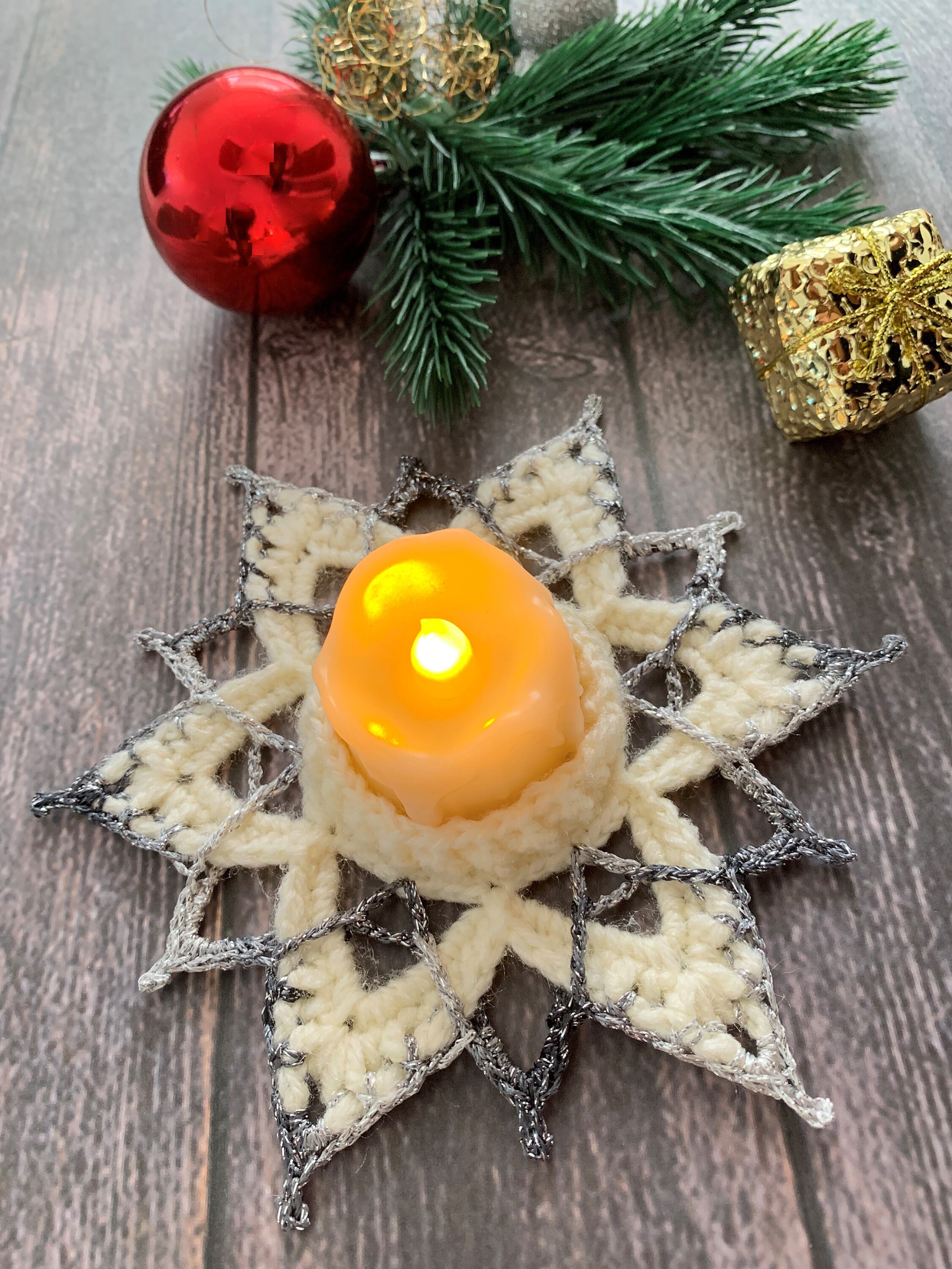 Crochet Pattern: Tea Light Holder Christmas Star - Etsy