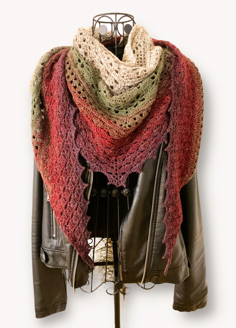 Crochet Pattern Flat Triangular Scarf "graia" - Etsy