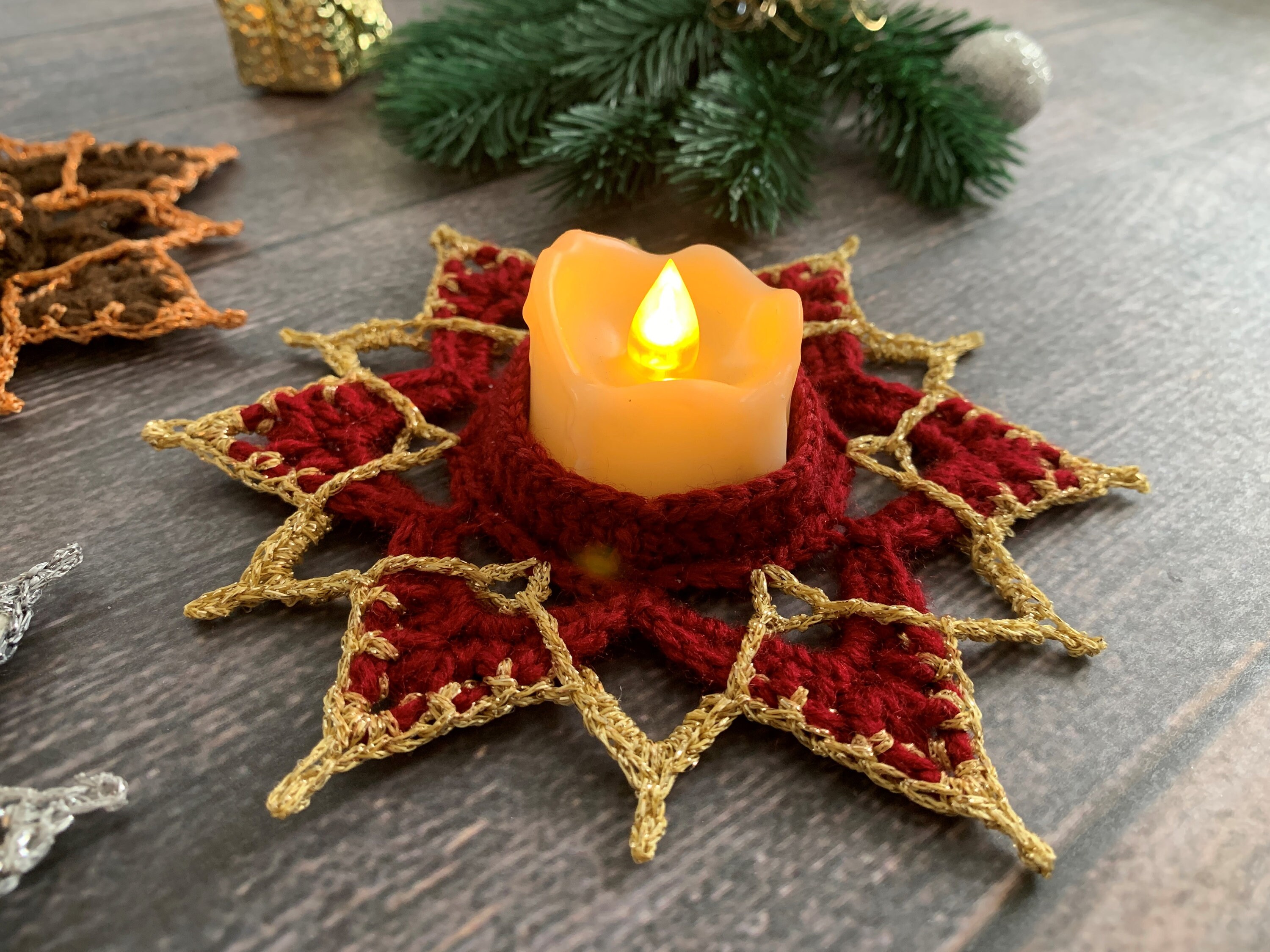 Crochet Pattern: Tea Light Holder Christmas Star - Etsy