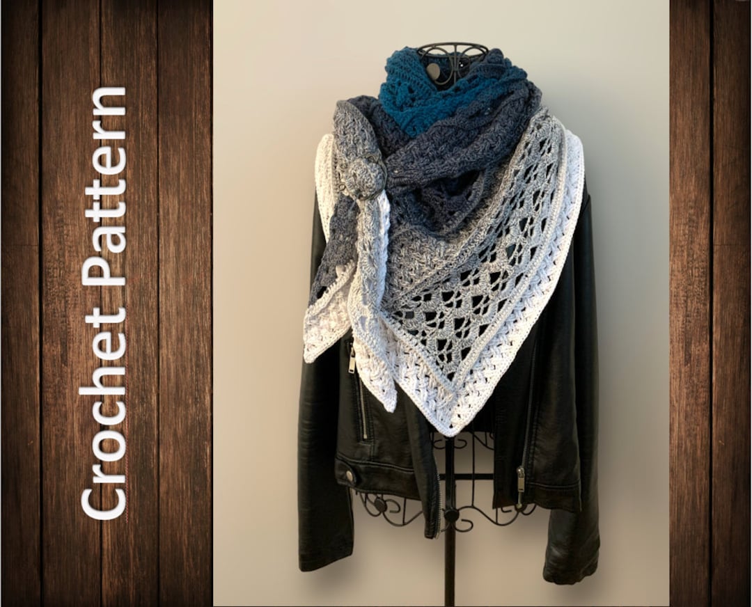Crochet Pattern Triangular Scarf "metis" - Etsy
