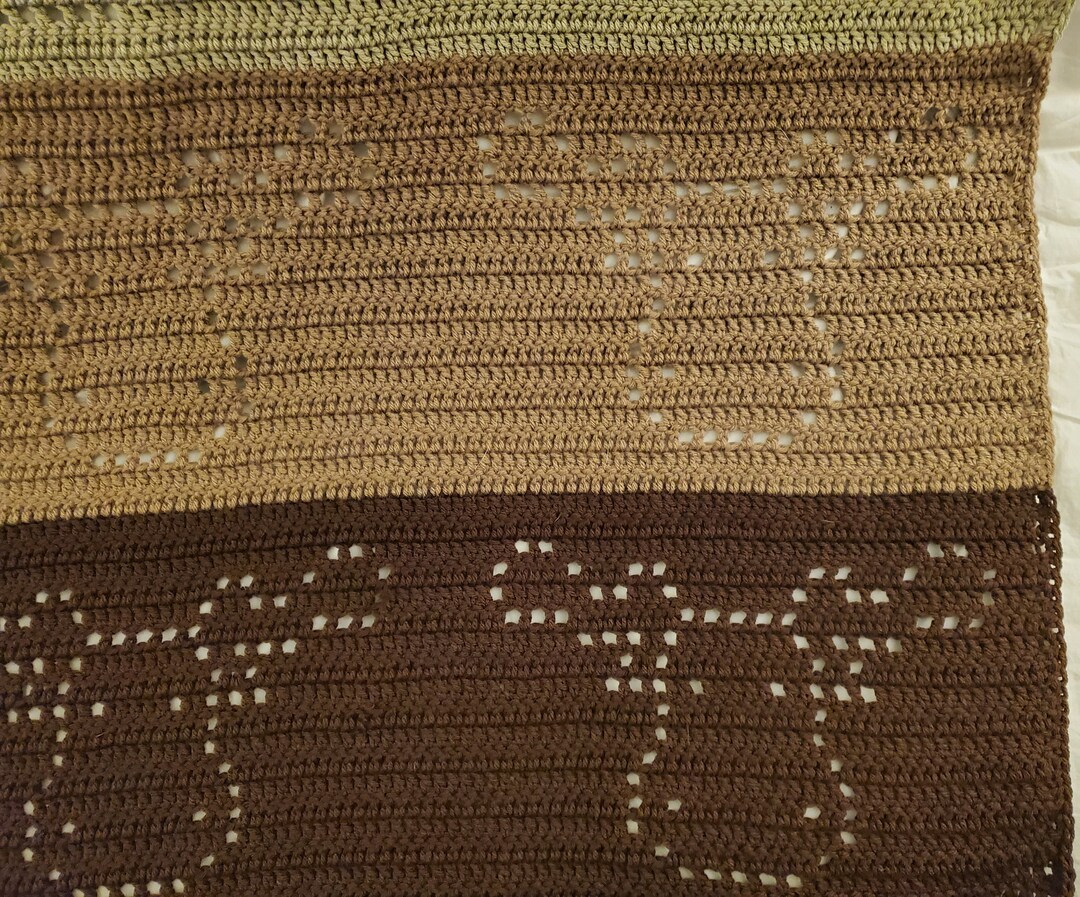 Nursery Moose Filet Crochet Blanket - PATTERN ONLY - Etsy