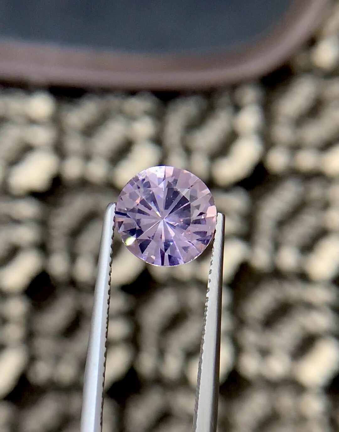 Round Diamond Cut Purple Pink Natural Spinel Loose Gemstone for ...