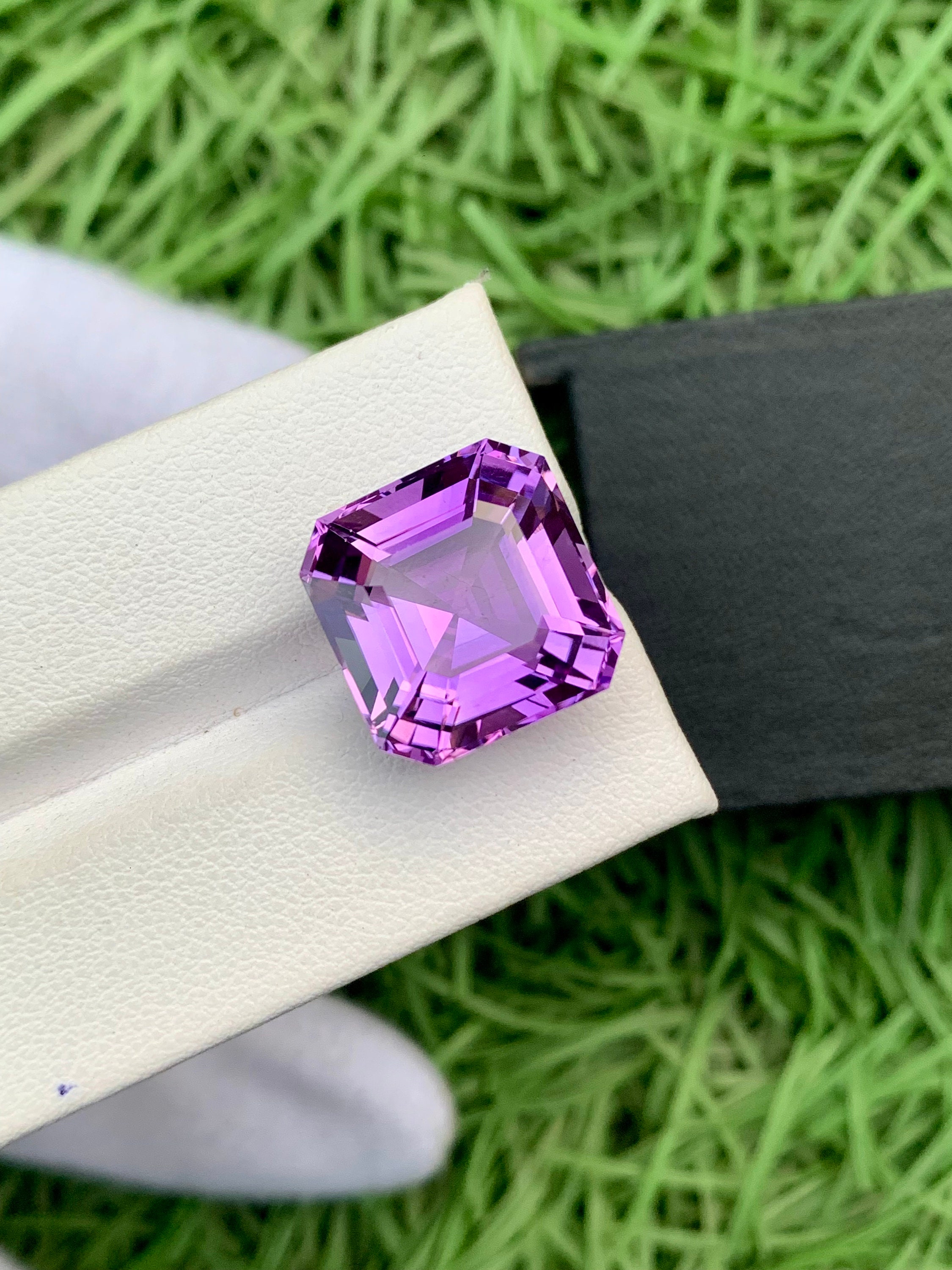 Square Cut Amethyst Loose Gemstone, Natural Amethyst Square Shape Stone ...