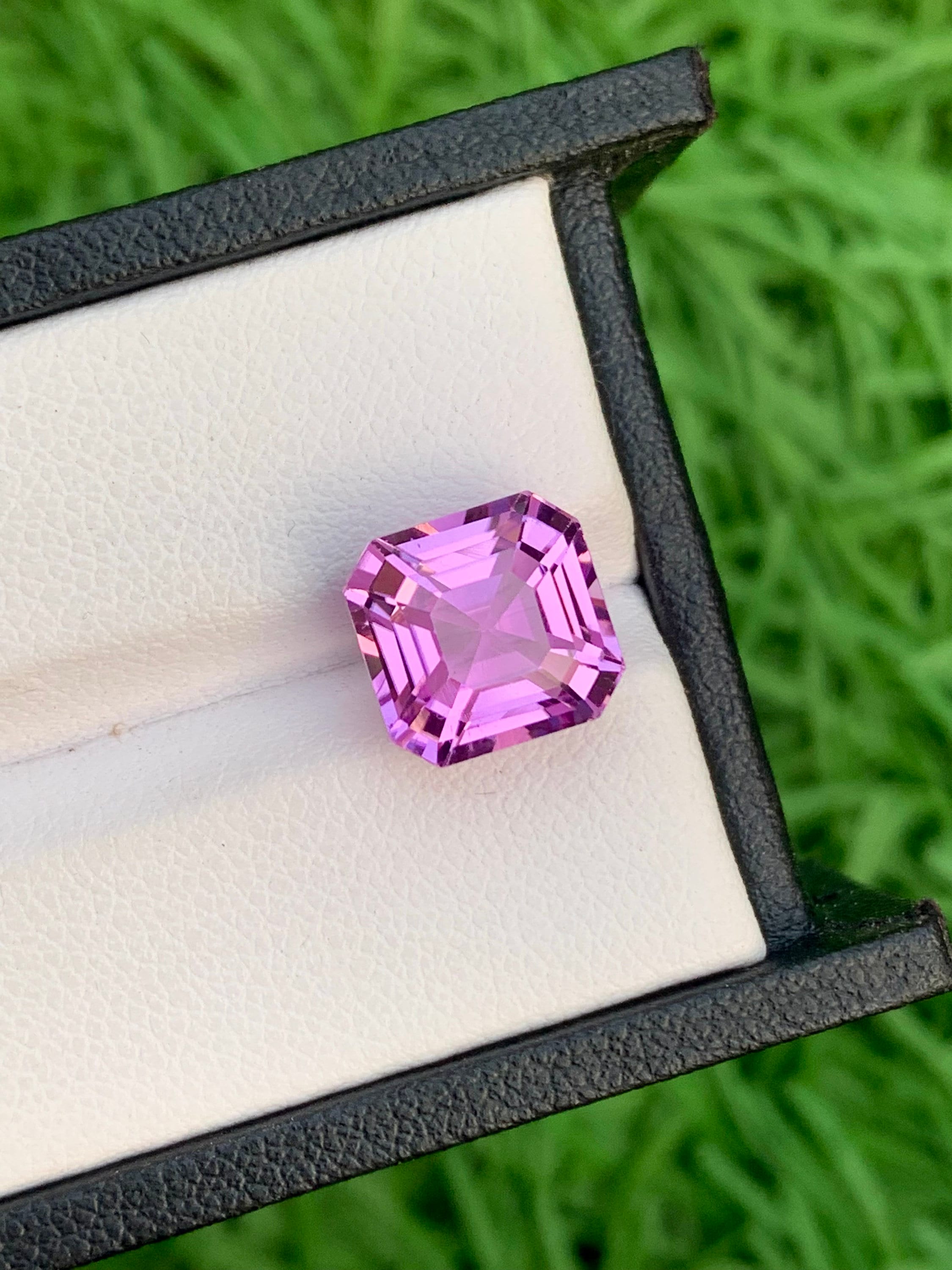 Natural Kunzite Loose Gemstone, Deep Pink Asscher Cut Natural Kunzite ...