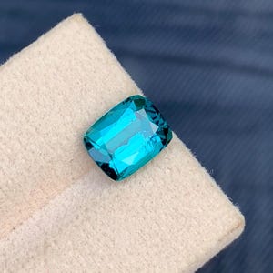 Natural Ink Blue Tourmaline Loose Gemstone for Sale , Cushion Shape ...