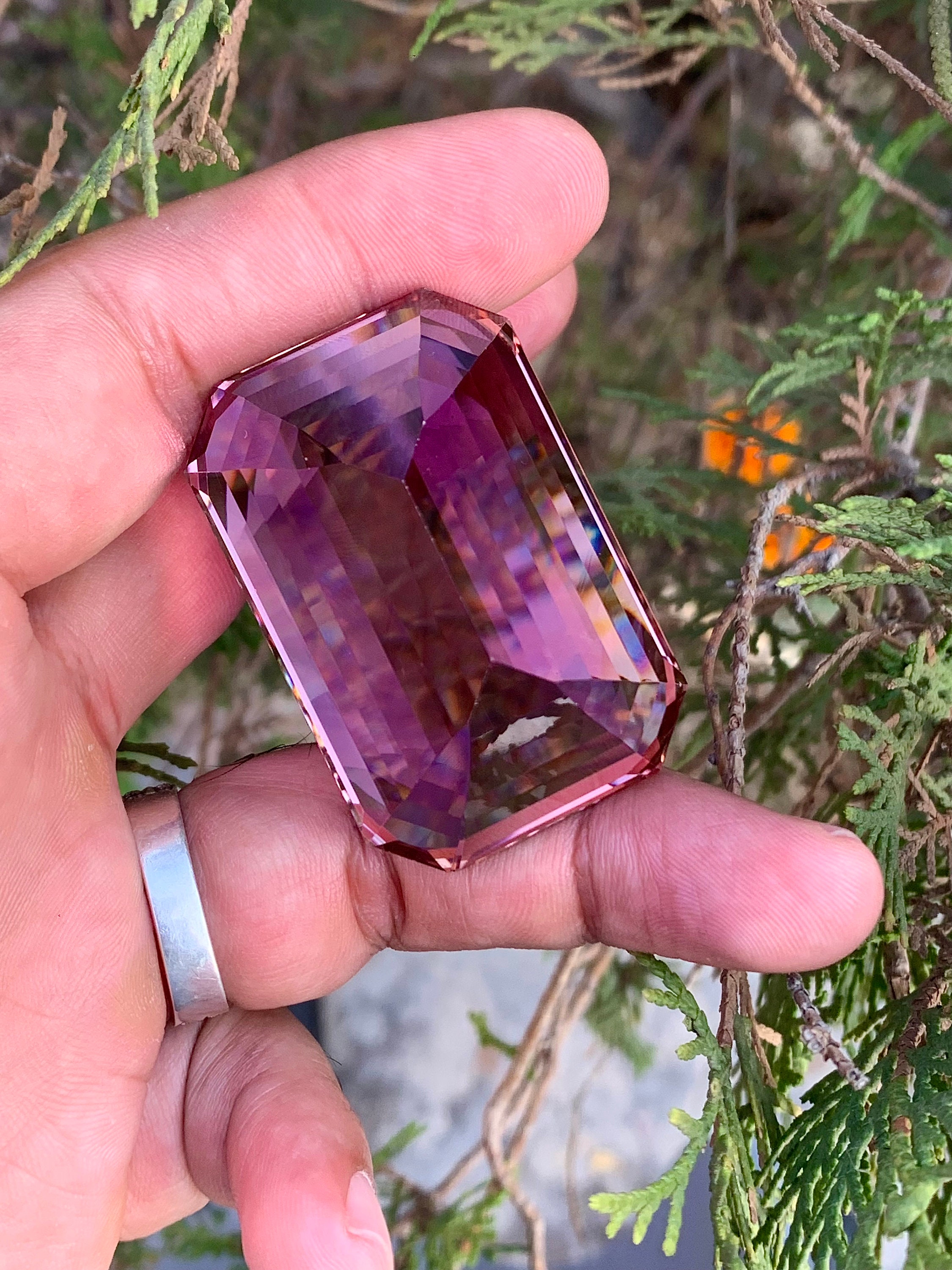 Natural Kunzite Loose Gemstone , Emerald Shape Kunzite ,big Size ...