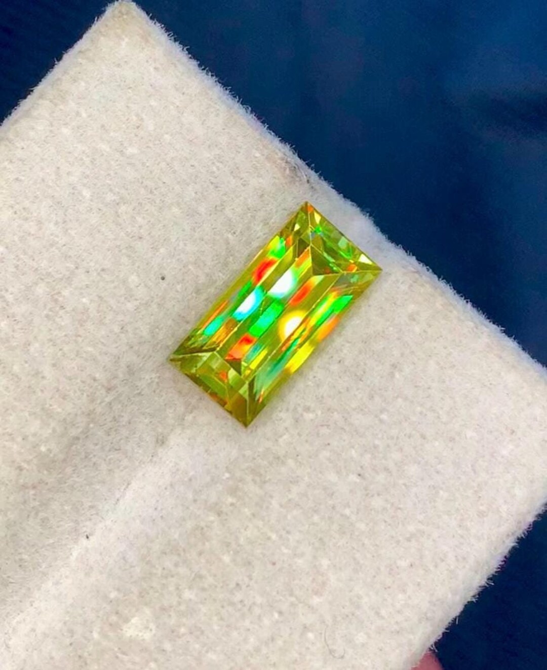 Baguette Cut Green Chrome Sphene: 2.50 Carat Loose Titanite Gemstone - Etsy
