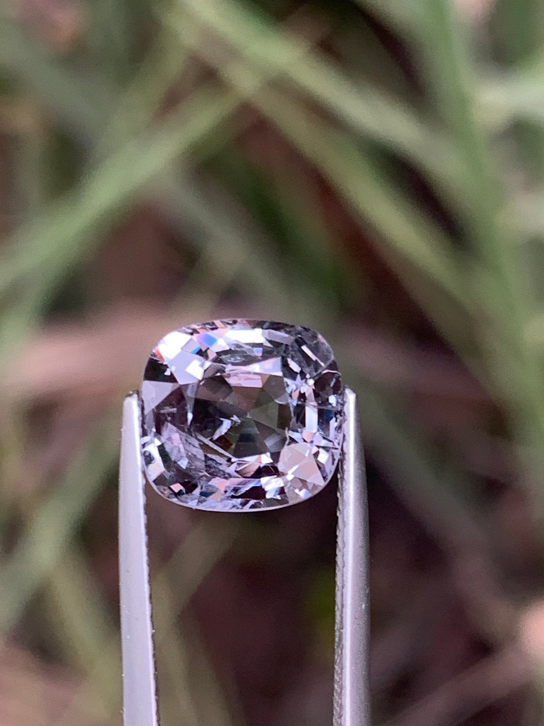 Purplish Gray Natural Spinel Cushion Faceted Loose Stone 3.40 Crt Fine ...