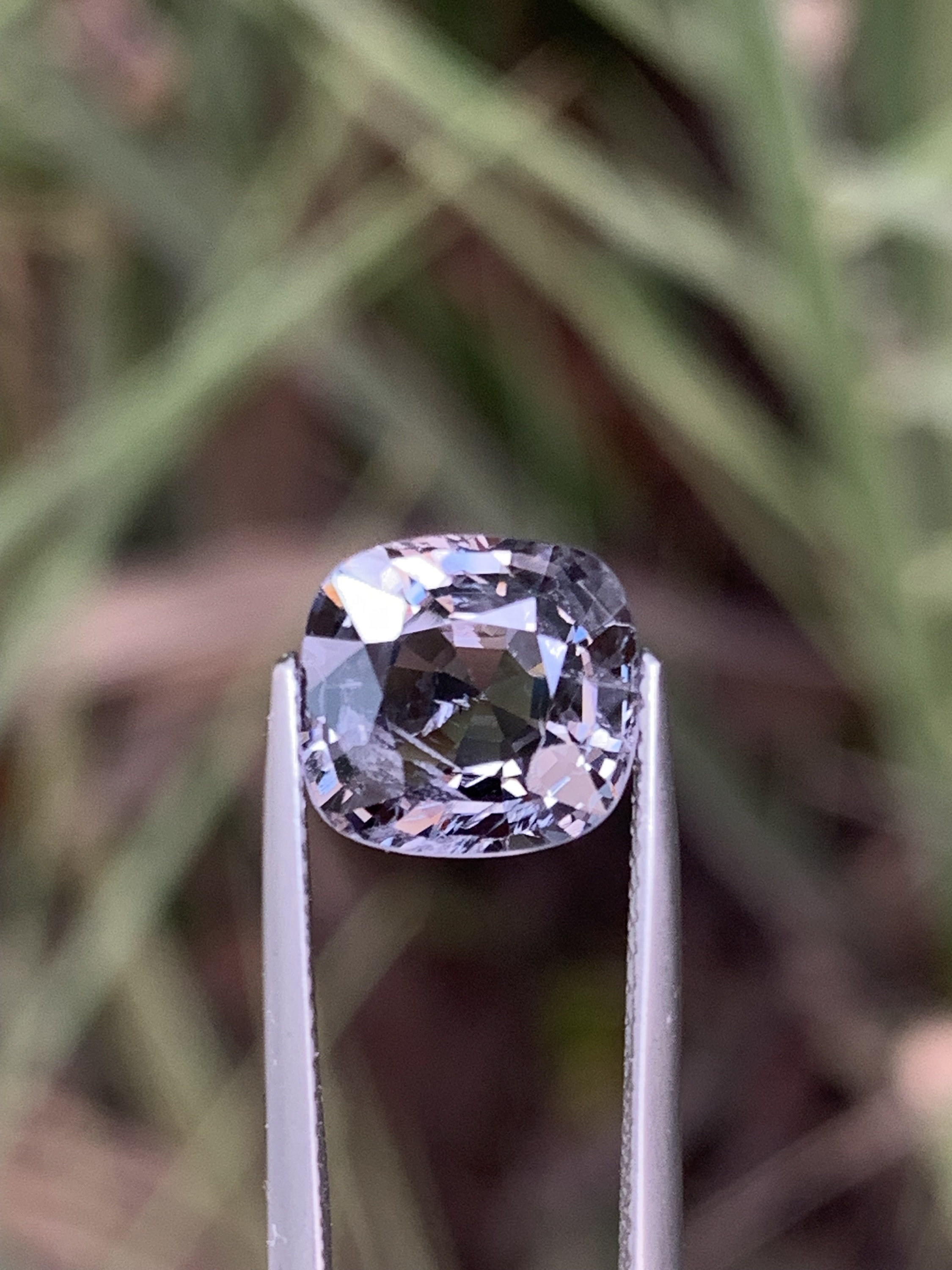 Purplish Gray Natural Spinel Cushion Faceted Loose Stone 3.40 Crt Fine ...