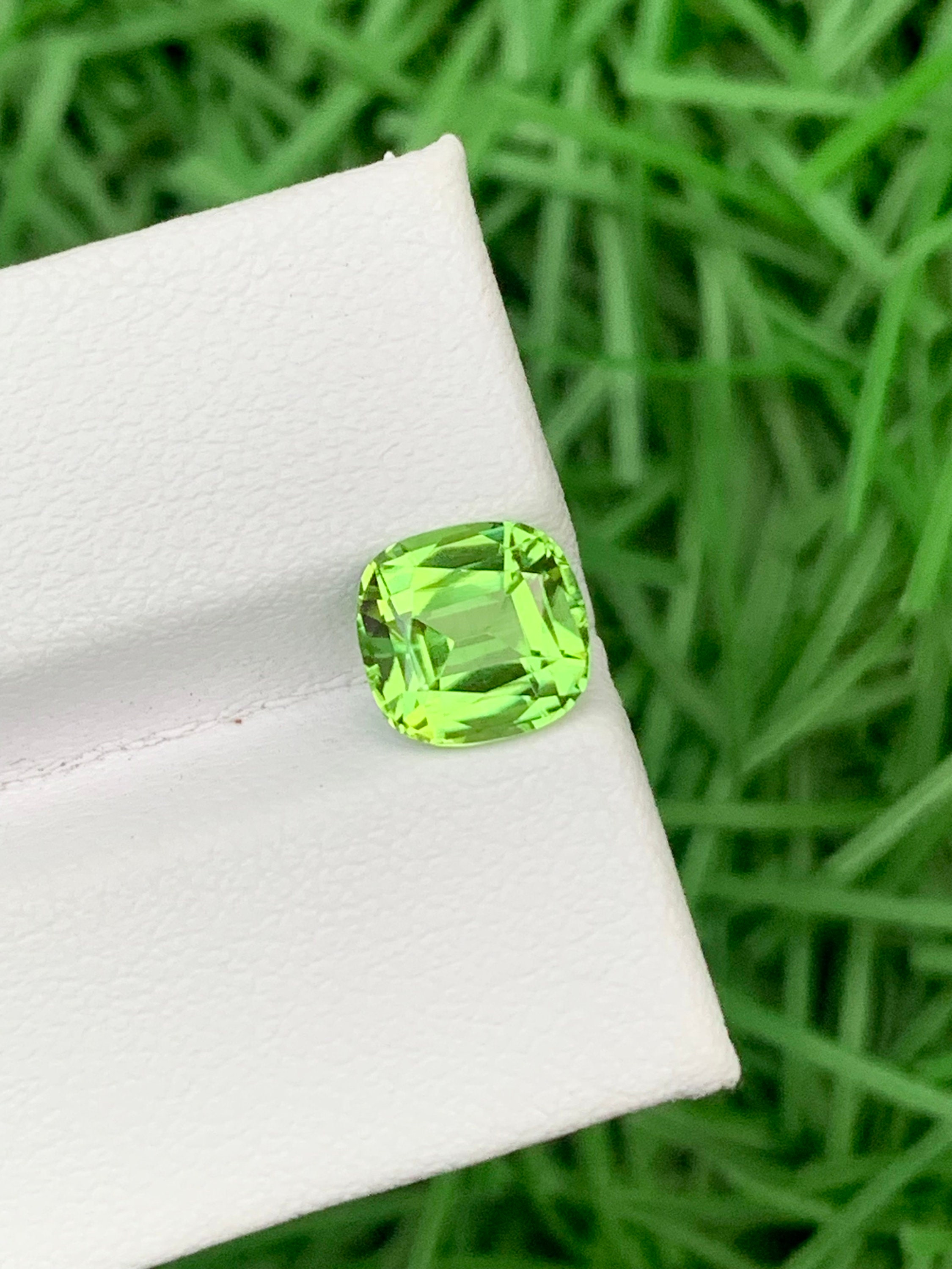 Peridot Cut Stone for Engagement Ring , Cushion Cut Hummingbird Green ...