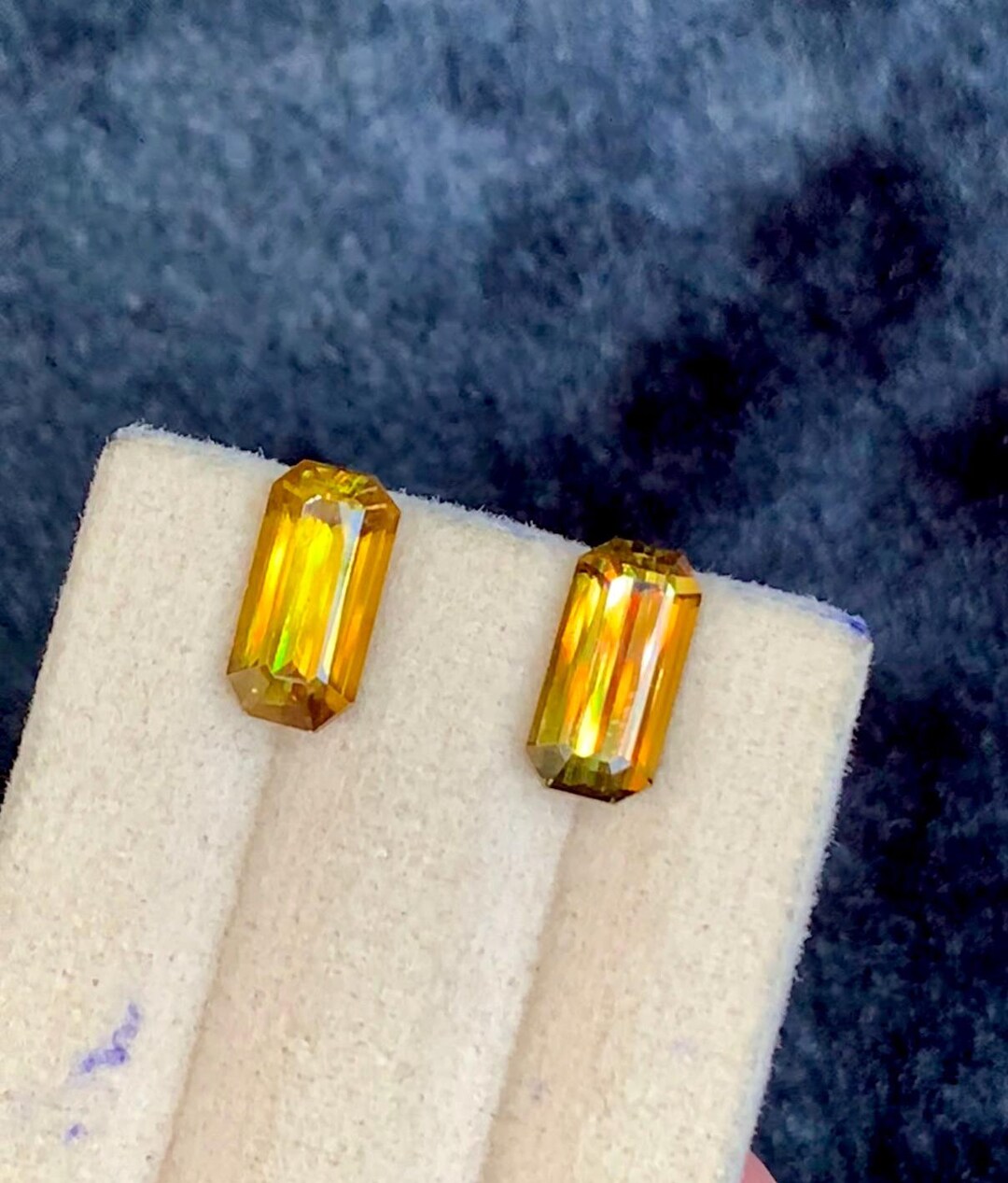 Emerald Cut Pair Natural Sphene Loose Gemstone,perfect Emerald Shape ...
