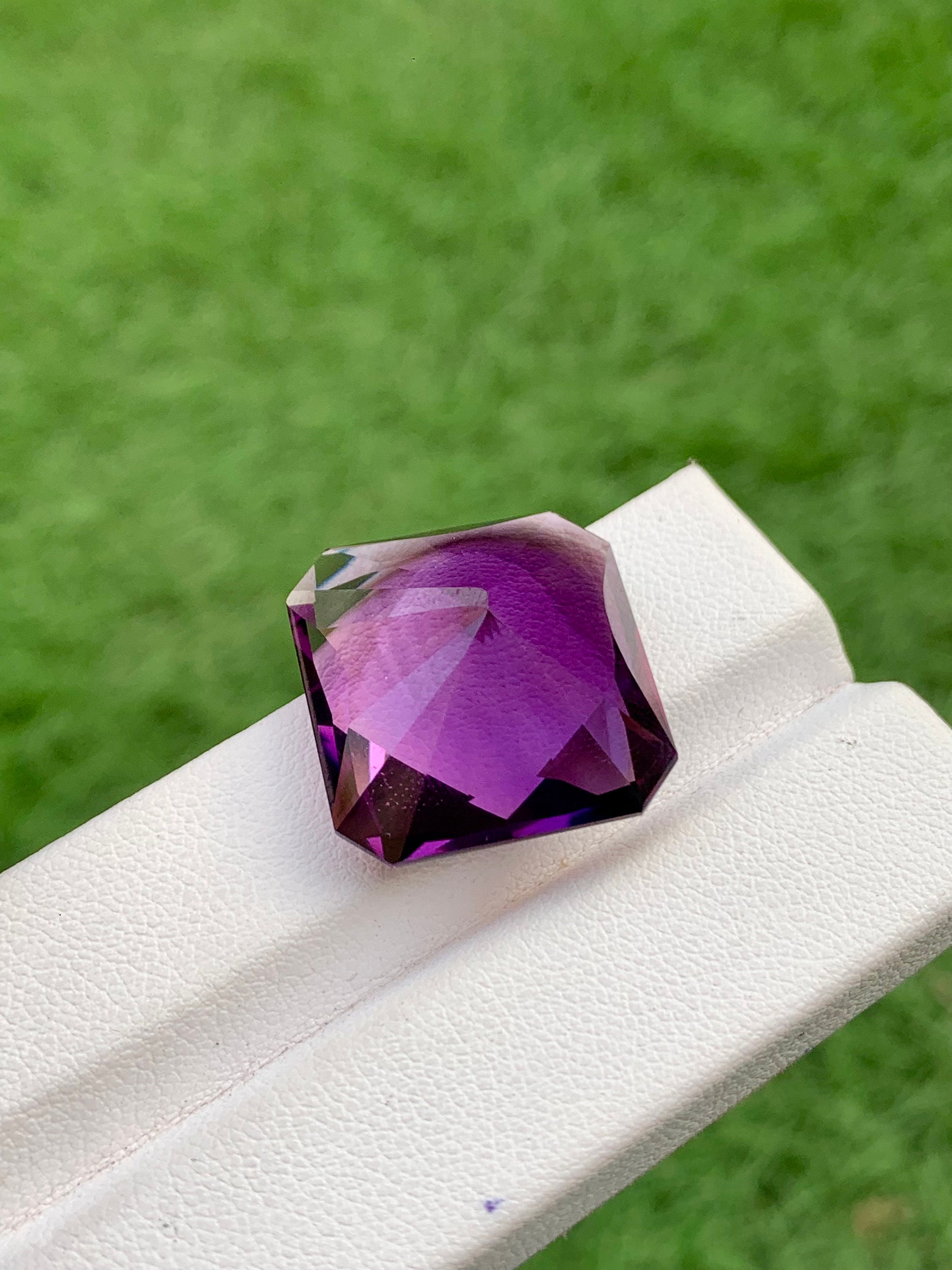Square Cut Amethyst Loose Gemstone , Natural Amethyst Fancy Cut Stone ...