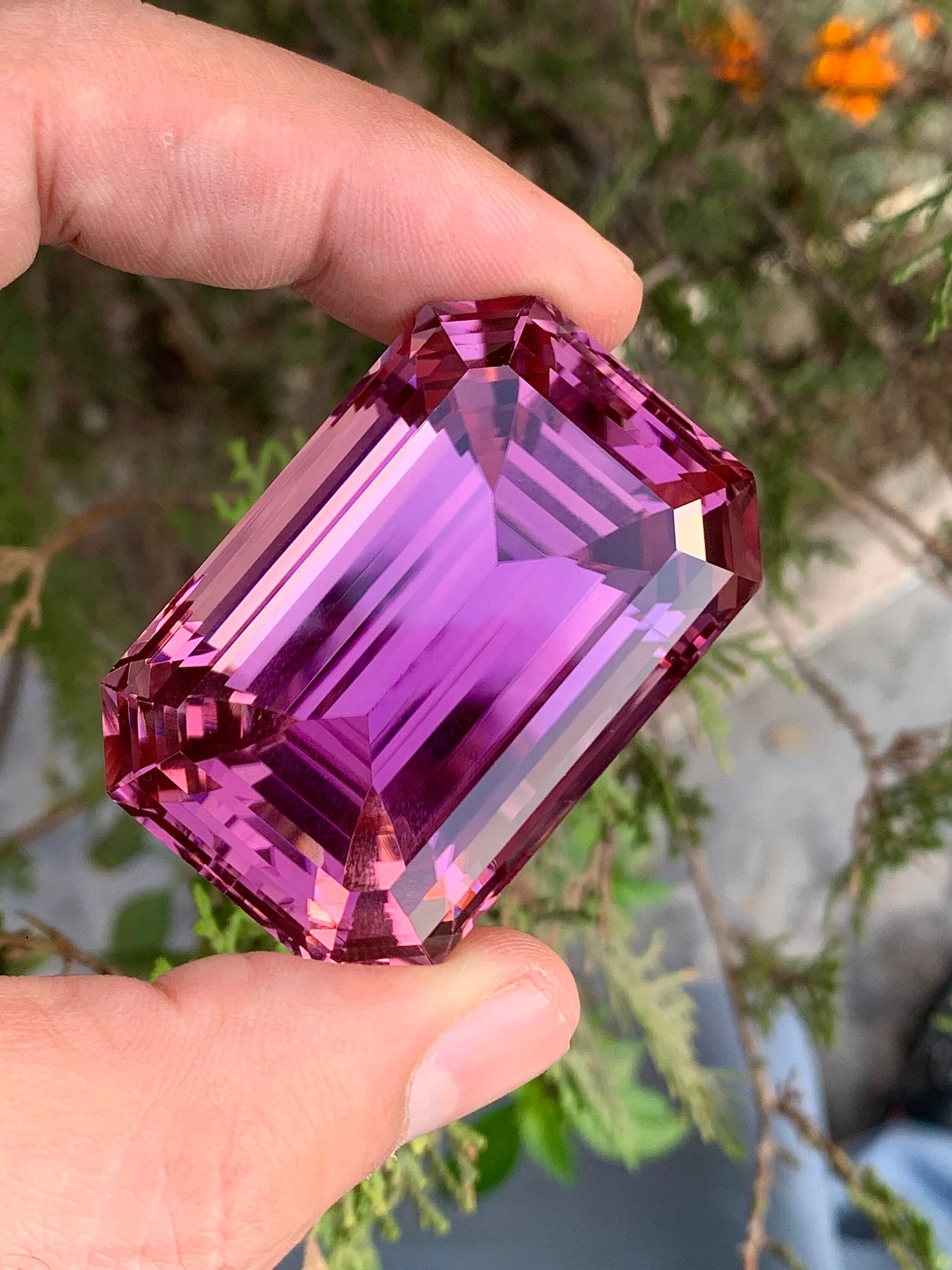 Natural Kunzite Loose Gemstone , Emerald Shape Kunzite ,big Size ...
