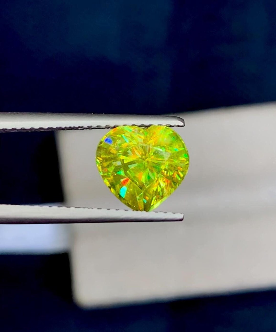 Heart Titanite Natural Green Chrome Sphene Loose Gemstone , Perfect ...