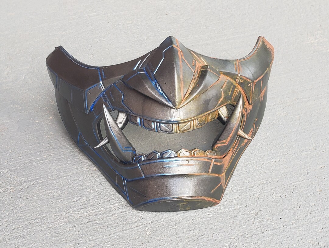 Cyber Fang Oni Mask 3D Printed Resin Custom Painted and Wearable - Etsy