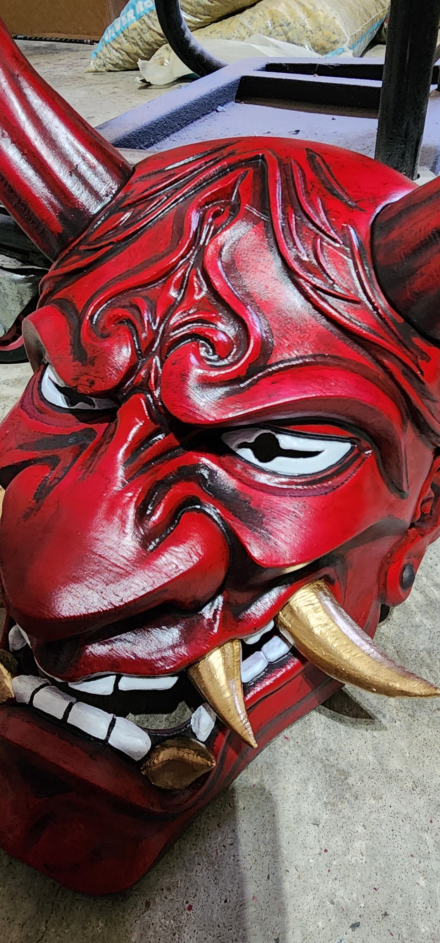 Oni Mask Full Face Adult Size 3D Printed PLA Custom - Etsy