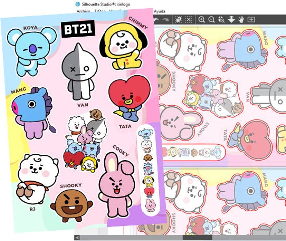 BT21 Layered Cut File PSD & Cameo Silhouette Instant - Etsy UK