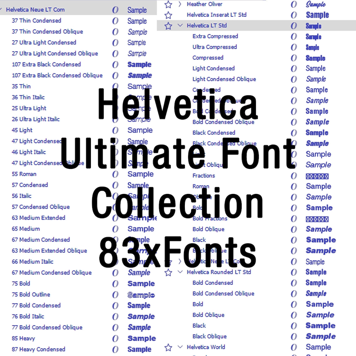 Helvetica Ultimate Font Collection 83xfonts - Etsy