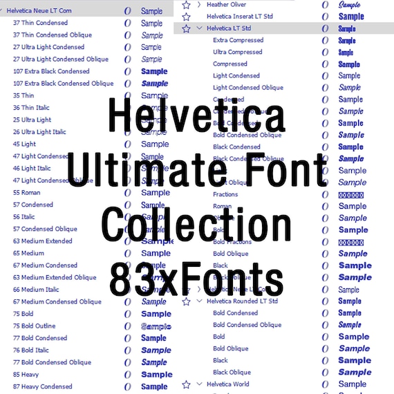 Helvetica Ultimate Font Collection 83xfonts - Etsy