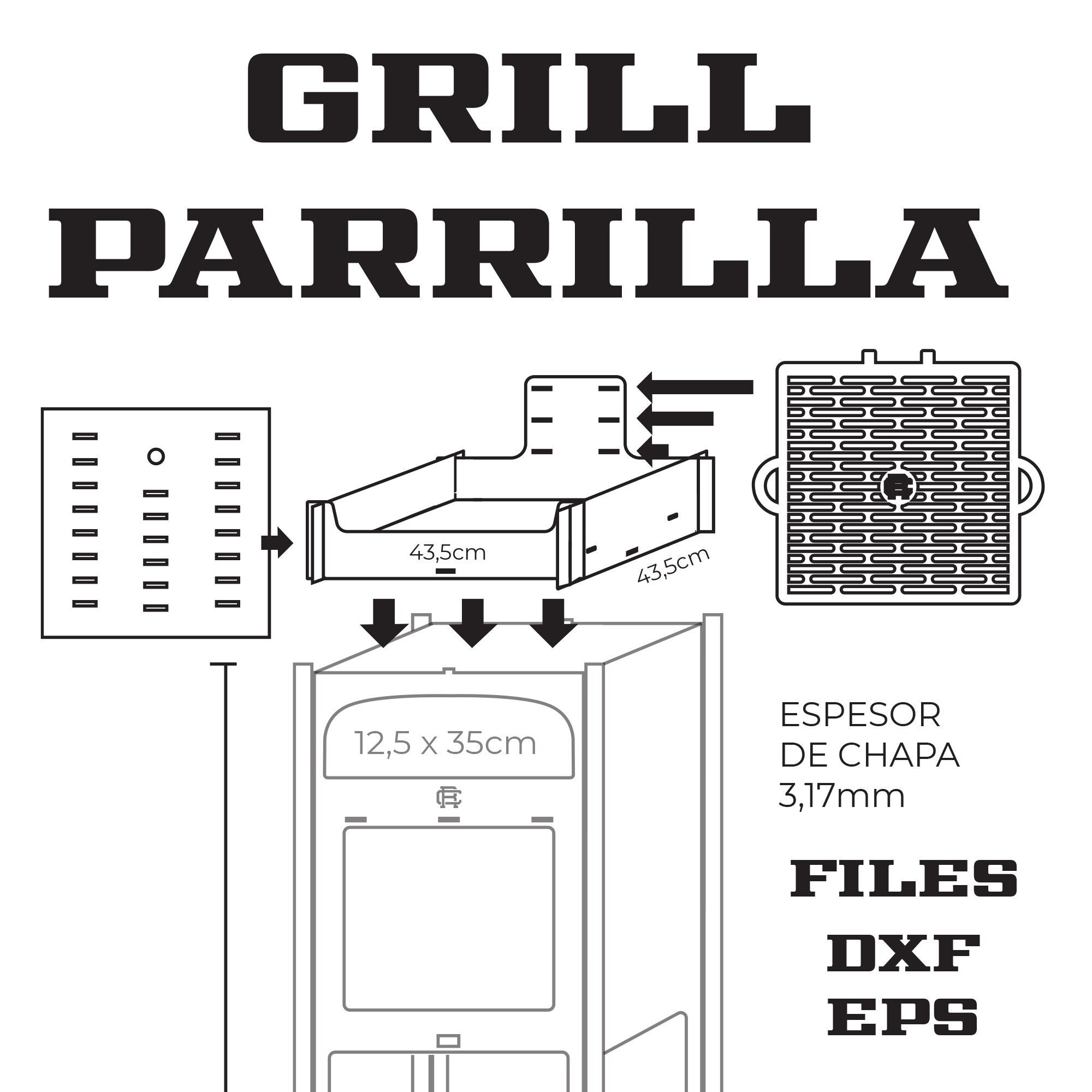 Laser Cut Grill Grill DXF Files pizza Oven ACCESSORIES . Detachable ...