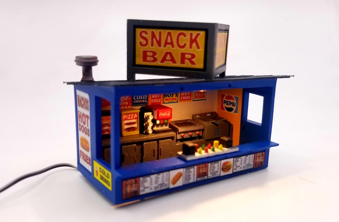 Snack Bar Structure With Interior Details Kit HO Scale 1/87 - Etsy