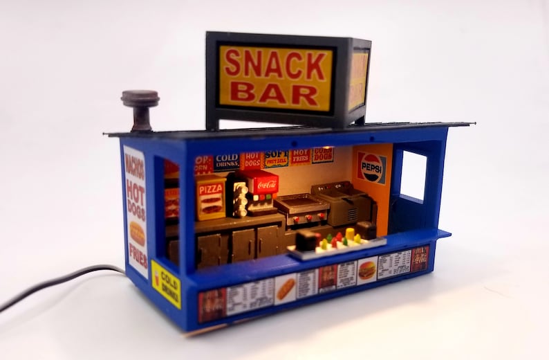 Snack Bar Structure With Interior Details Kit HO Scale 1/87 - Etsy