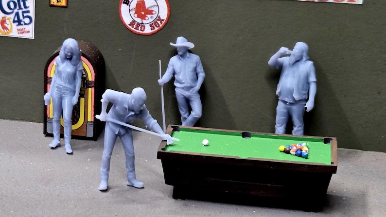 Pool Hall Figure Set Kit O Scale 1/48 - Etsy