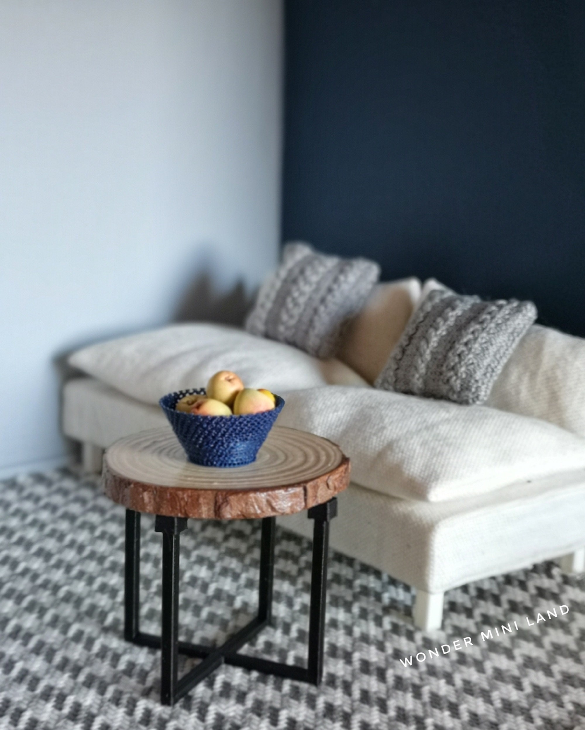 Miniature Coffee Table With a Wooden Top in 1:12 Scale | Etsy