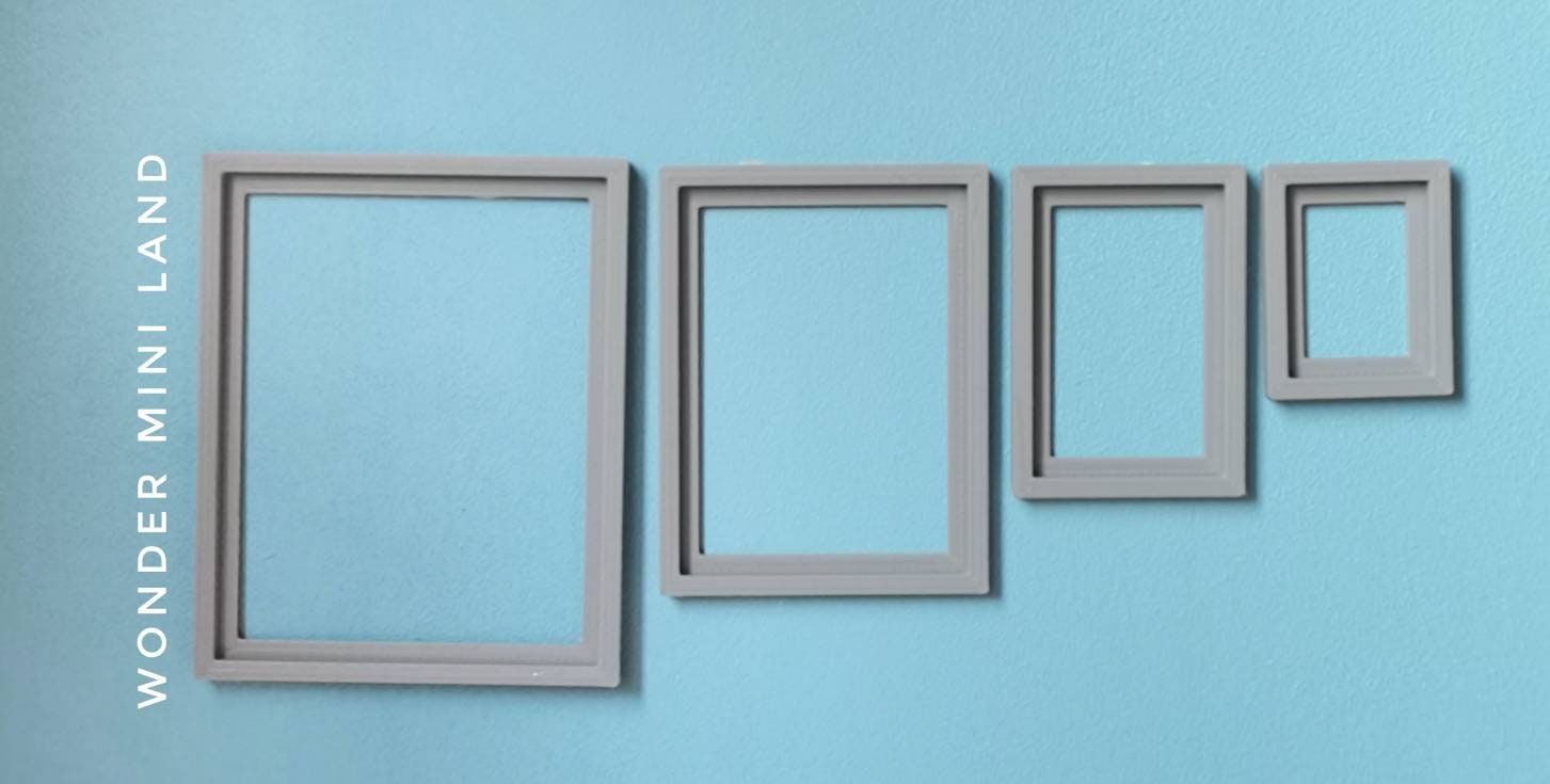 Miniature Set of Four Frames for Dollhouse Decoration 1/12th - Etsy
