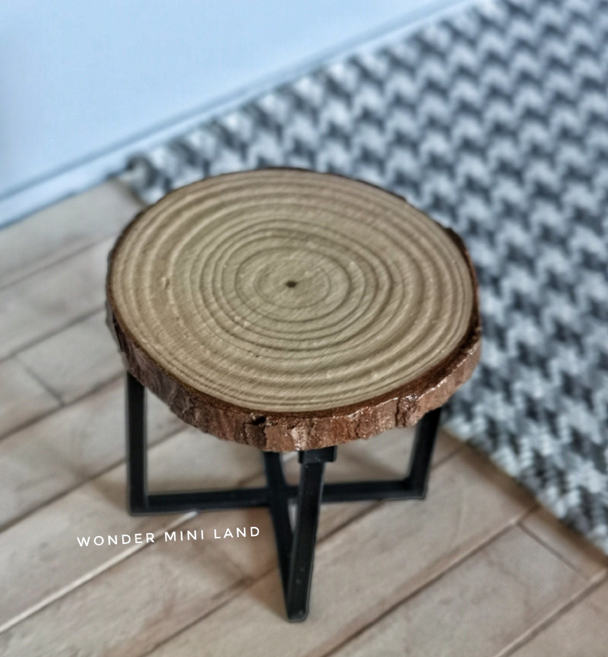 Miniature Coffee Table With a Wooden Top in 1:12 Scale | Etsy