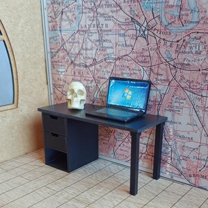 Miniature Desk With a Cabinet With Drawers, Scale 1:12, Miniatures of ...