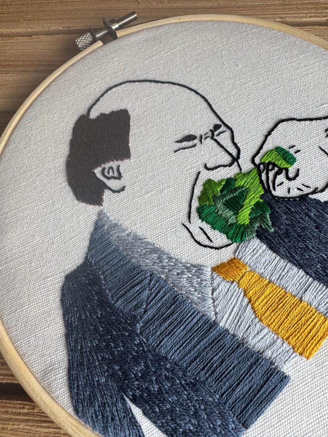 Embroidery Art - the Office Kevin Broccoli - Finished Embroidery Hoop ...