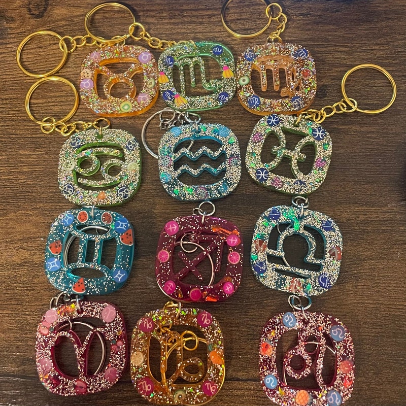 Zodiac Key Chain - Etsy