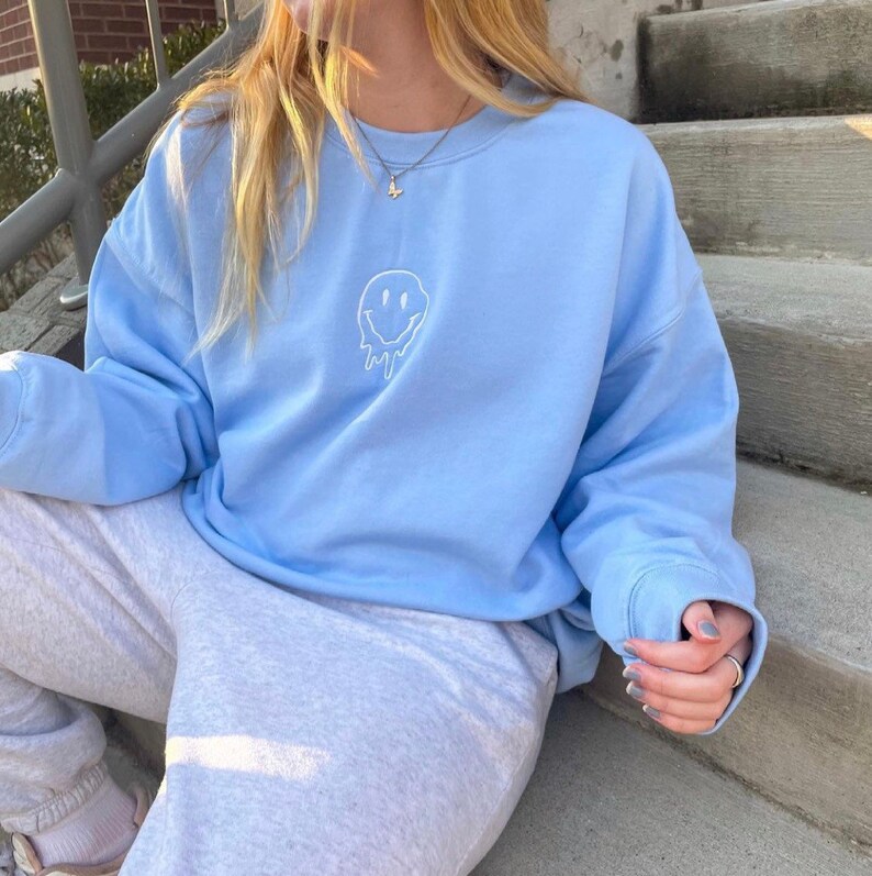 Drippy Smiley Oversized Sweatshirt - Etsy
