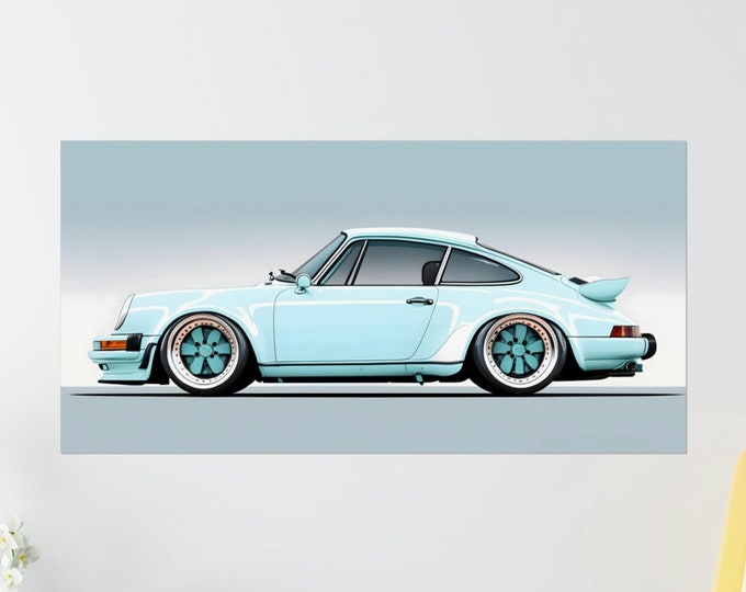 Porsche 911 - Baby Blue - Pixel Art Print - Wall Art - Poster - Etsy