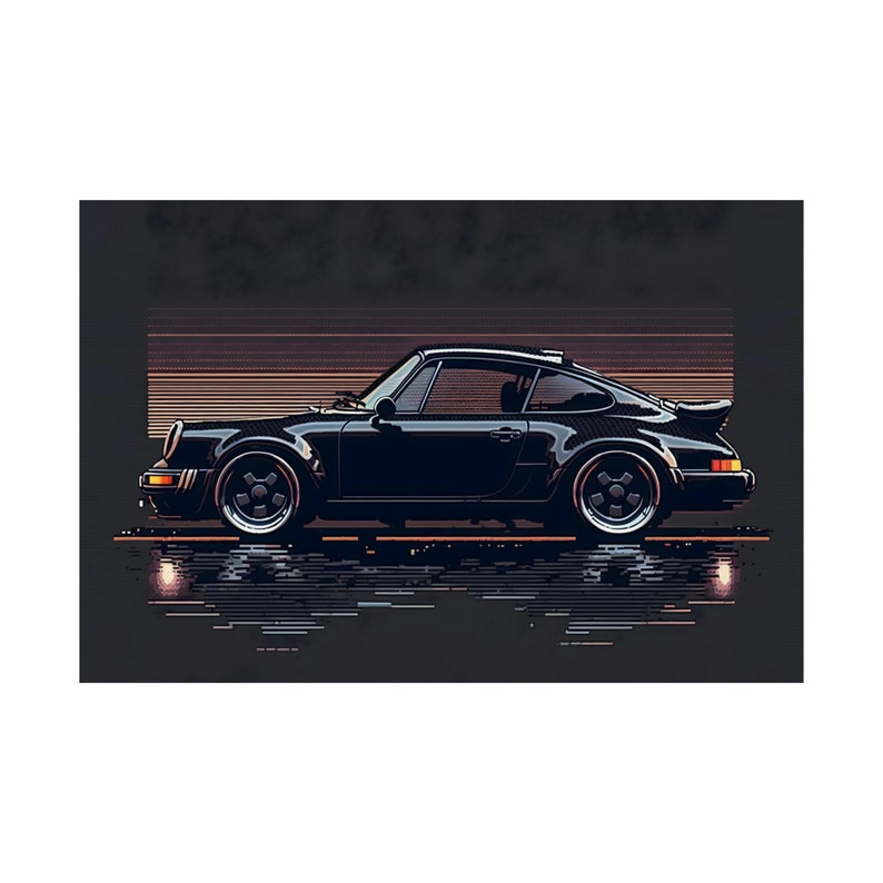 Porsche 911 - Black - Pixel Art Print - Wall Art - Poster - Etsy