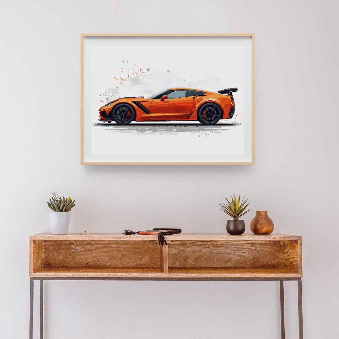 Chevrolet Corvette ZR1 - Pixel Art Print - Wall Art - Poster - Etsy