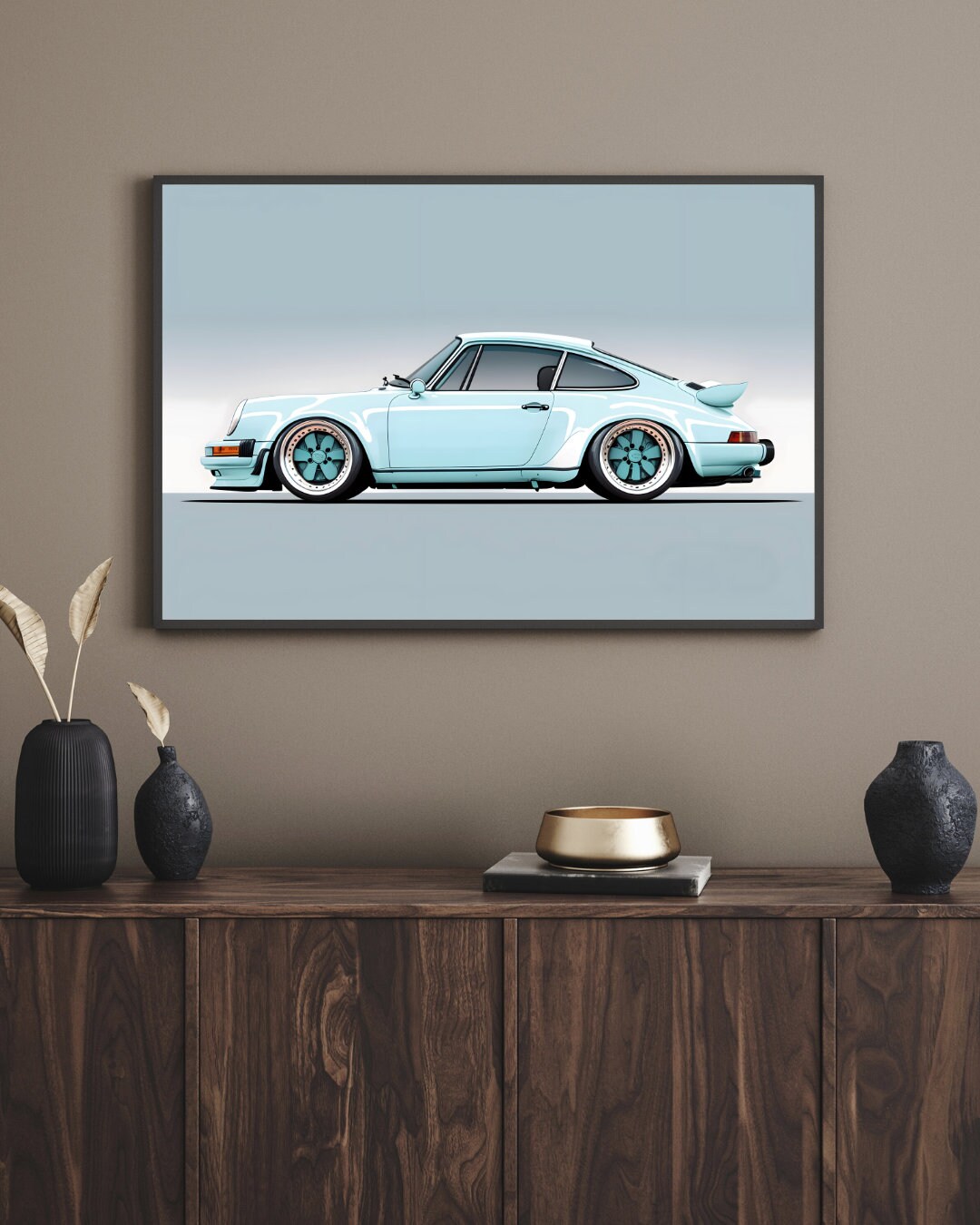 Porsche 911 - Baby Blue - Art Print - Wall Art - Poster - Etsy