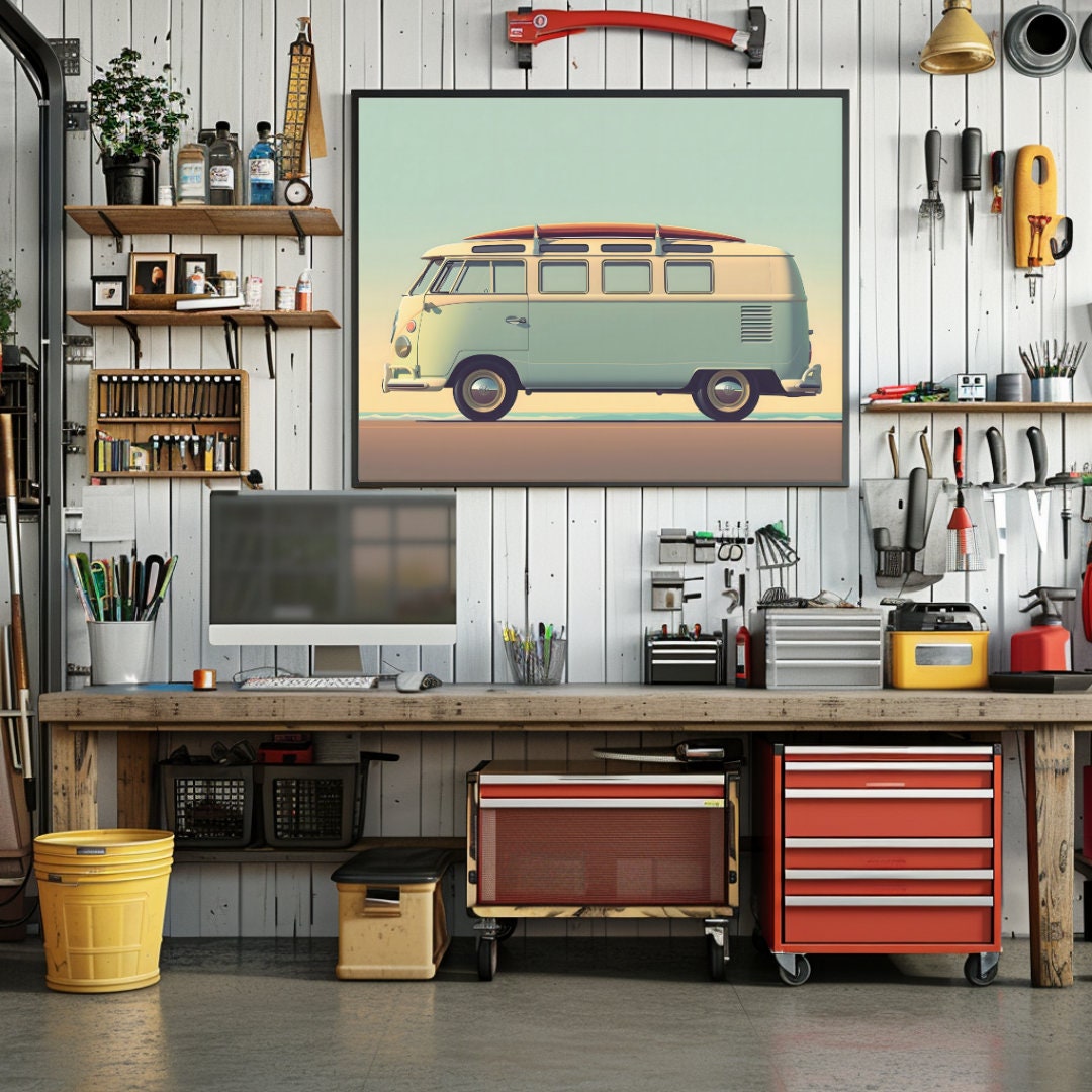 VW Bus - Bulli - Wall Art - Poster - Etsy