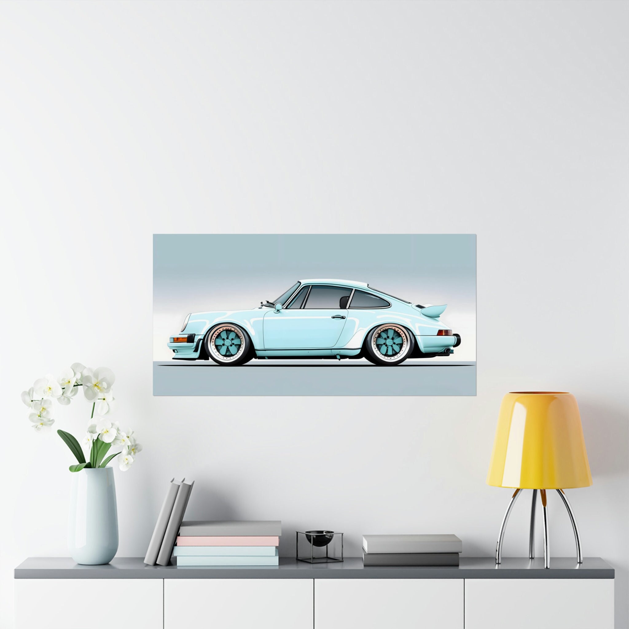 Porsche 911 - Baby Blue - Art Print - Wall Art - Poster - Etsy