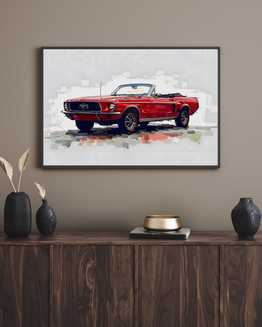 Ford Mustang Convertible 1967 - Pixel Art Print - Wall Art - Poster - Etsy