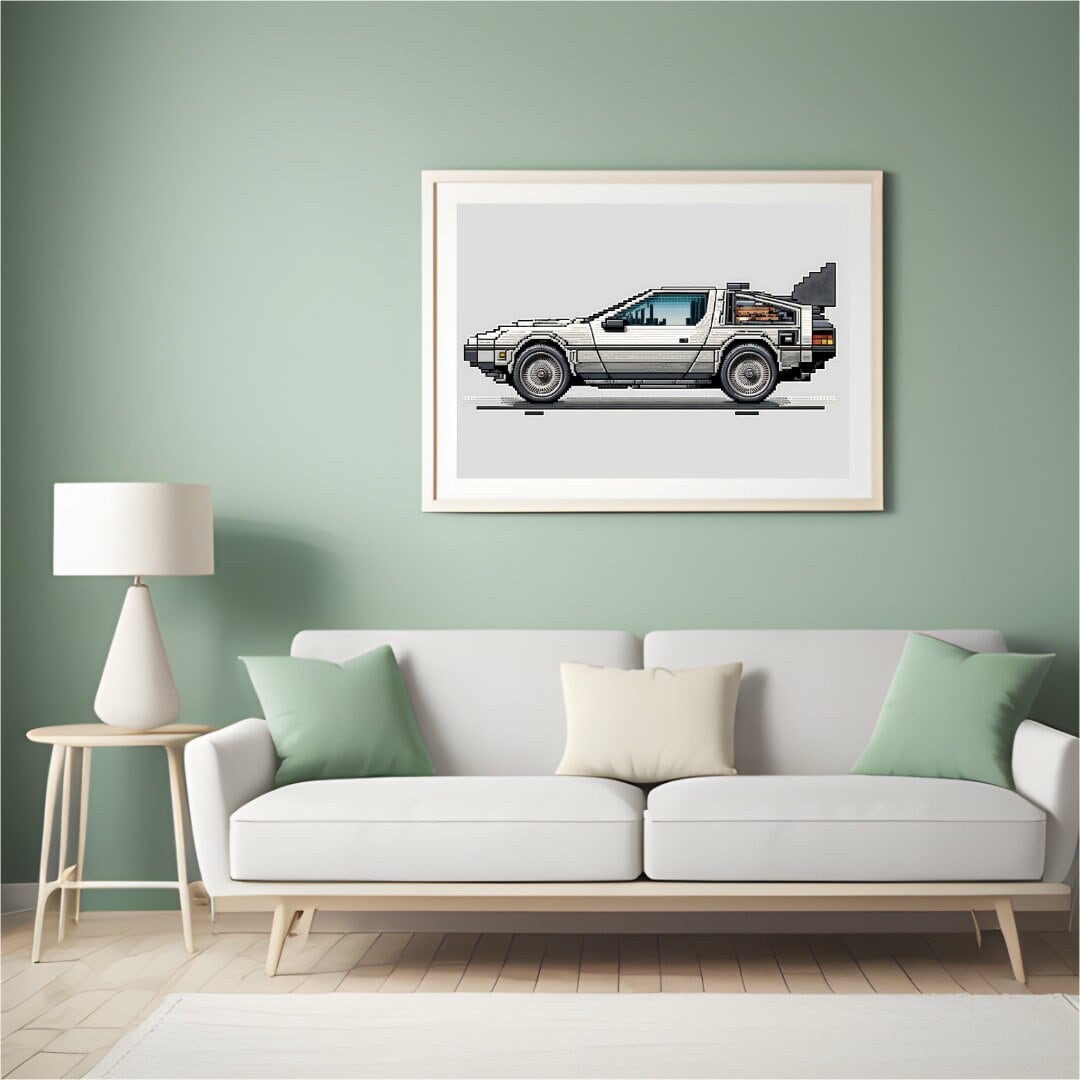 Delorean DMC-12 - Pixel Art Print - Wall Art - Poster - Etsy