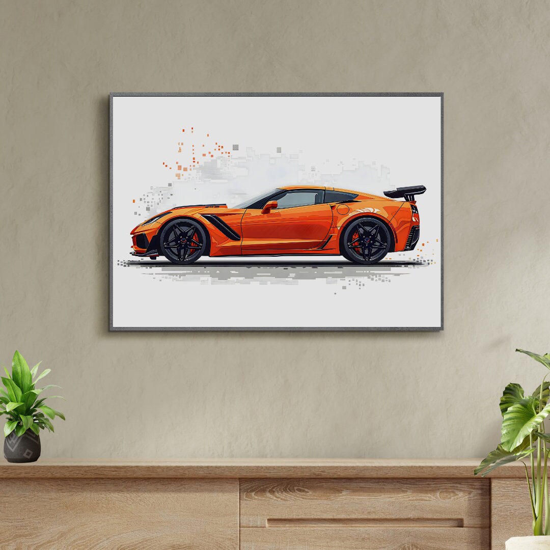 Chevrolet Corvette ZR1 - Pixel Art Print - Wall Art - Poster - Etsy