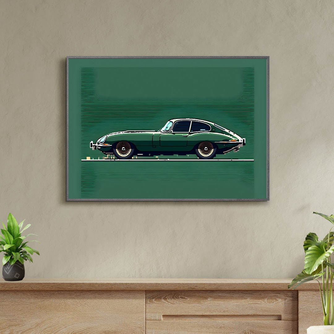 Jaguar E-type - Pixel Art Print - Wall Art - Poster - Etsy
