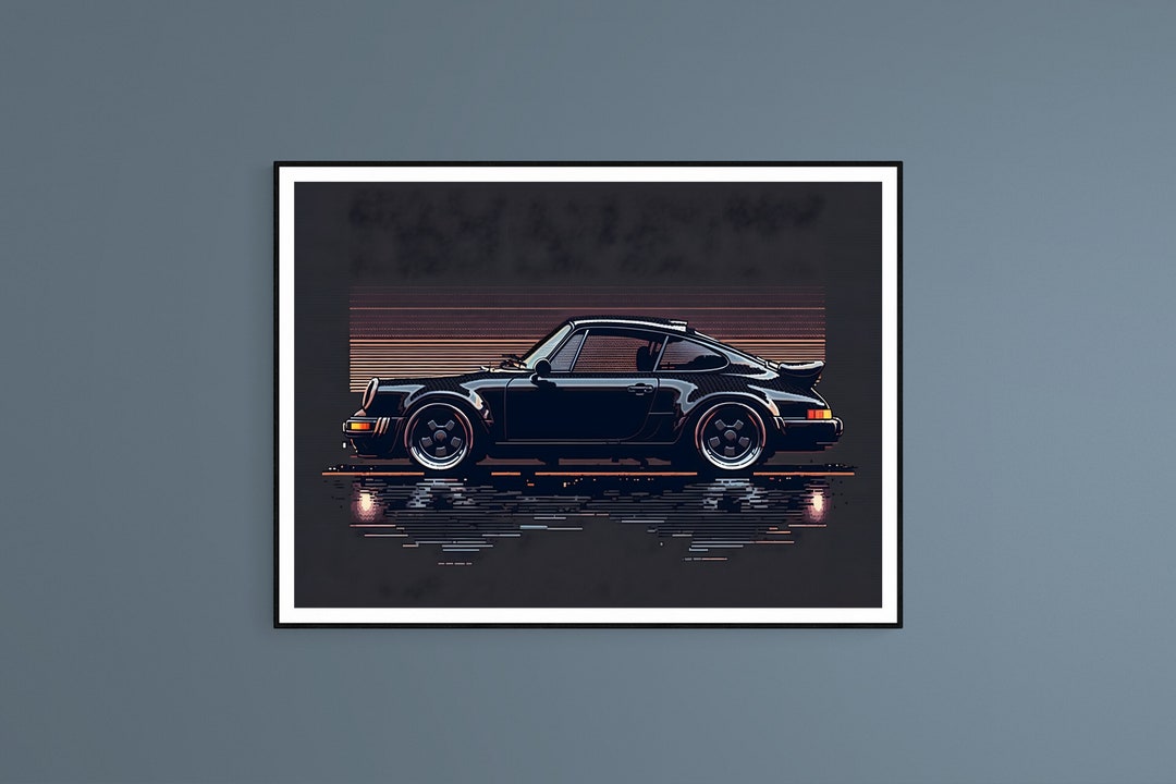 Porsche 911 Pixel Art Print Wall Art Poster - Etsy